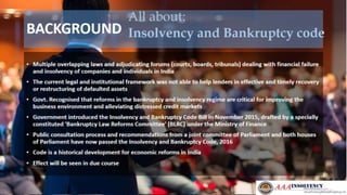 Insolvency and bankruptcy code overview | PPTX