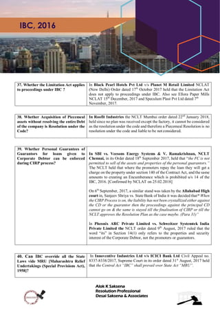 Important Cases on IBC, 2016 | PDF