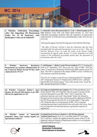 Important Cases on IBC, 2016 | PDF
