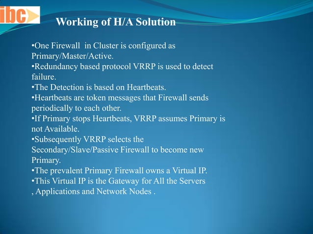Ibc Firewall Utm High Availability Solution . | PPT
