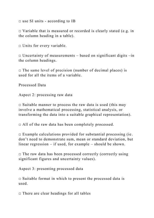 IB Chem HL Internal AssessmentTo what extent does .docx
