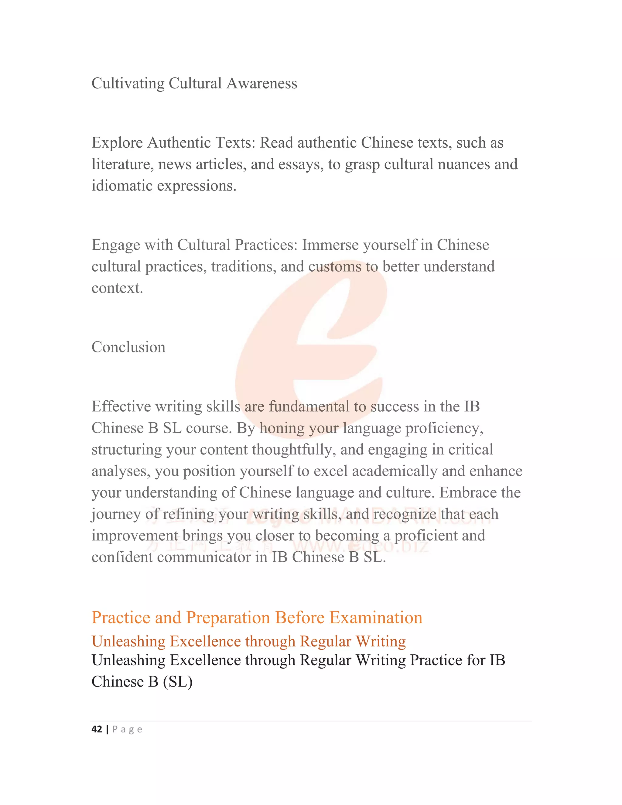 IB Chinese B (SL) Writing Skills and Exemplary Essays IB中文考试写作技巧与范文指南 | PDF