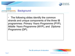 International Baccalaureate Continuum | PPT
