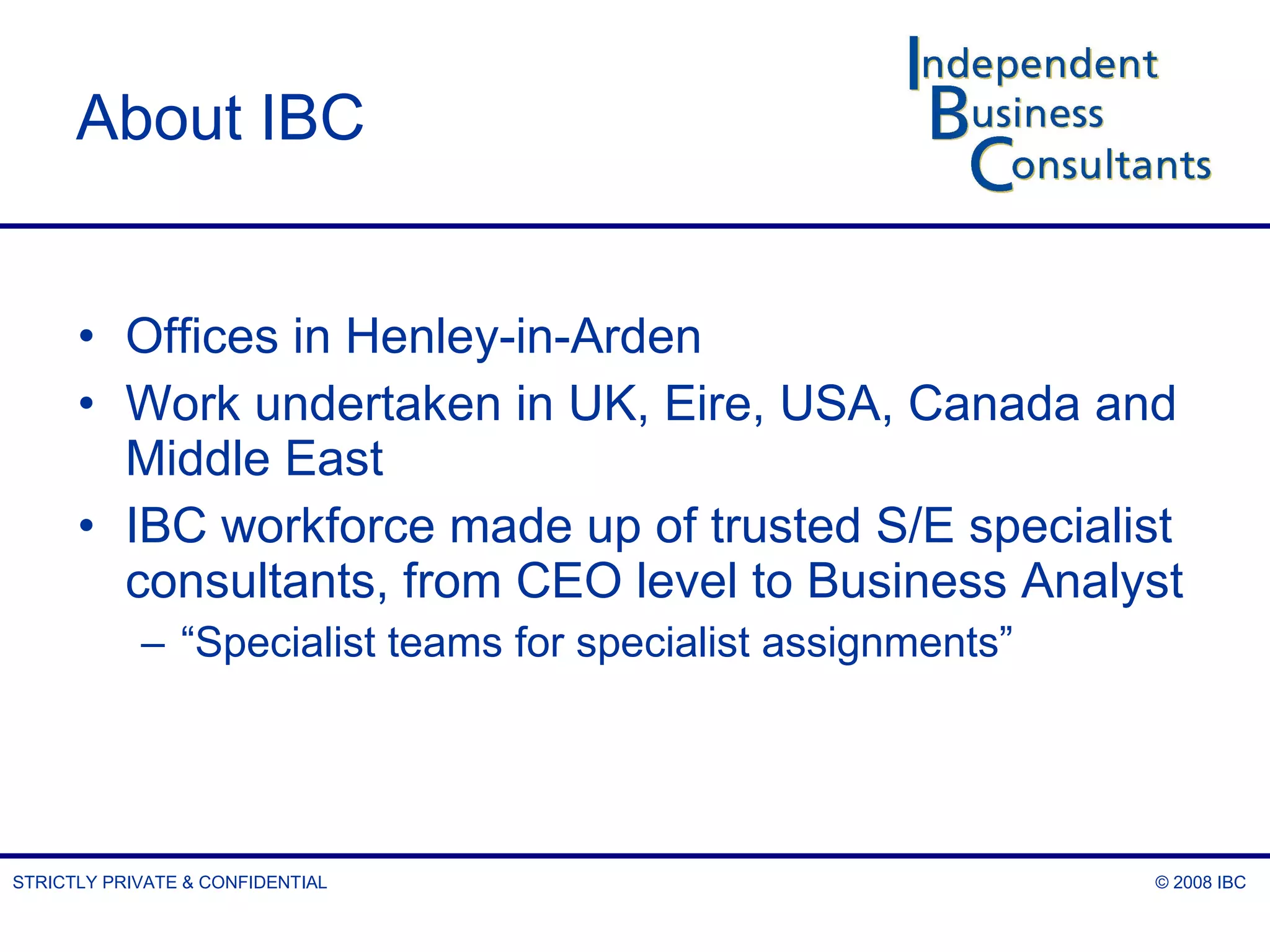 IBC COMPANY OVERVIEW | PPT