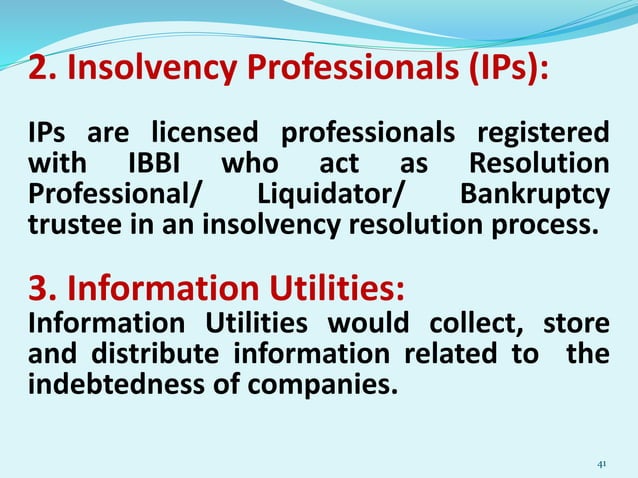 IBC presentation | PPTX | Bankruptcy | Business Banking & Finance