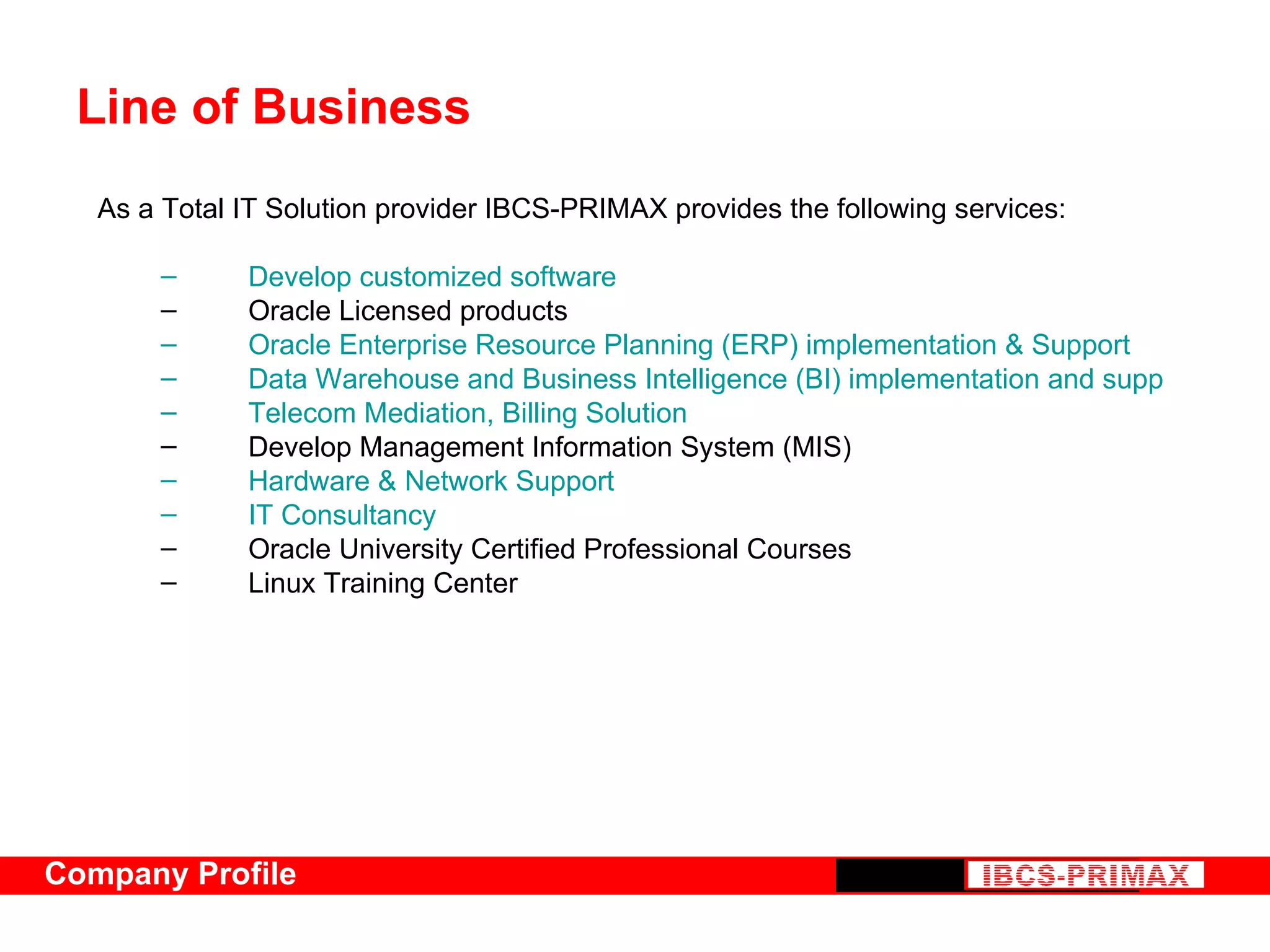 IBCS-PRIMAX ERP Solution | PPT