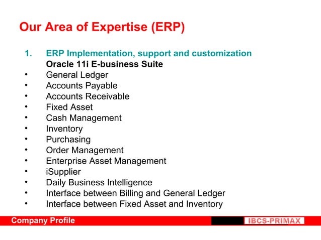 IBCS-PRIMAX ERP Solution | PPT