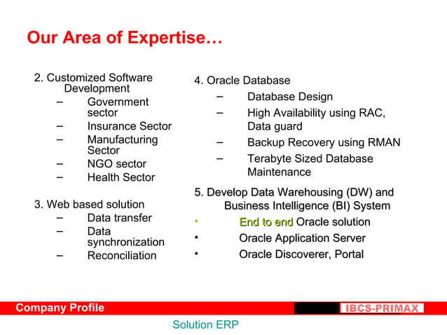 IBCS-PRIMAX ERP Solution | PPT