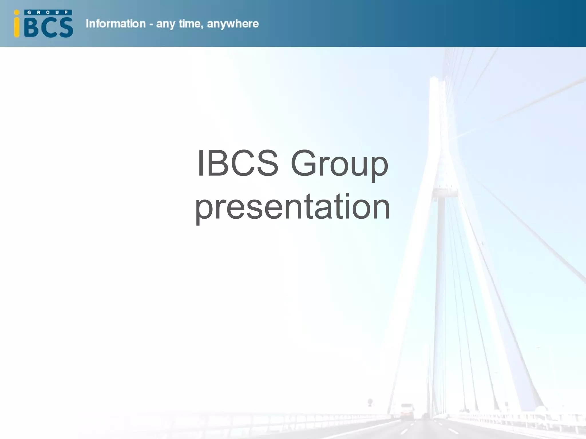 IBCS Group Presentation 2009 | PPS