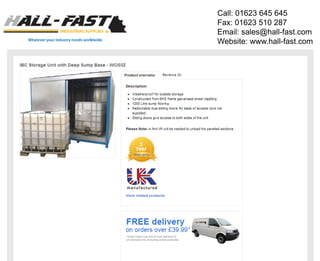 IBC Storage Unit with Deep Sump Base - WCI03Z | PPT