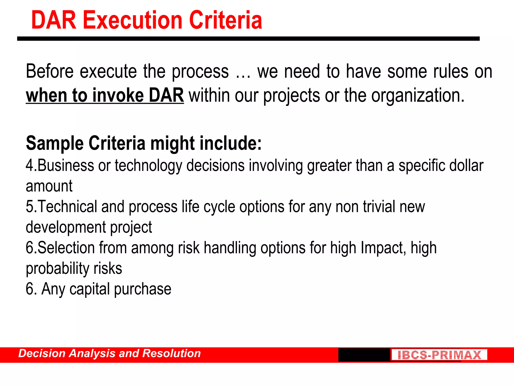 Decision Analysis and Resolution | PPT