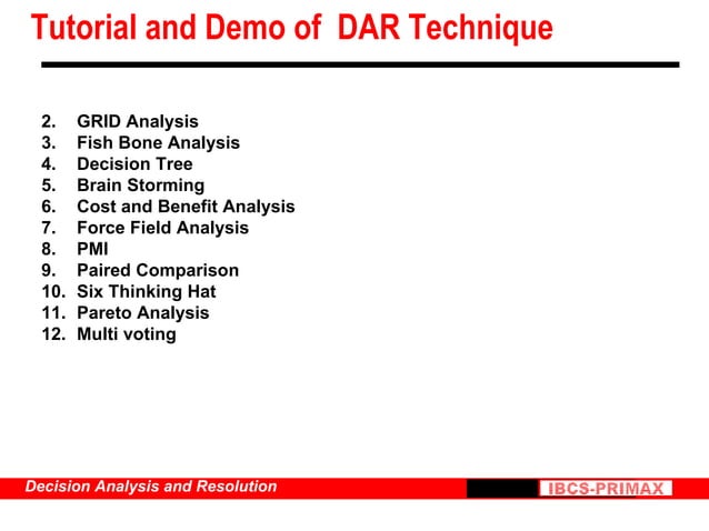 Decision Analysis and Resolution | PPT