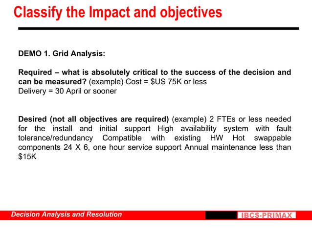 Decision Analysis and Resolution | PPT