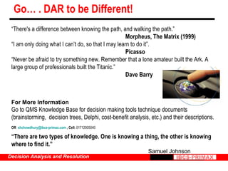 Decision Analysis and Resolution | PPT