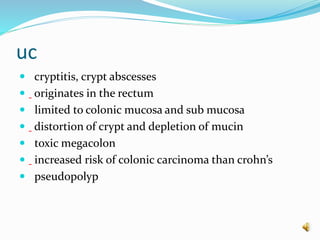 Ibd ulcerative colitis and crohn's disease | PPTX