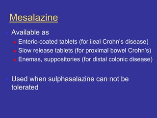 Inflammatory Bowel Disease - Therapy with Mesalazinee | PPTX