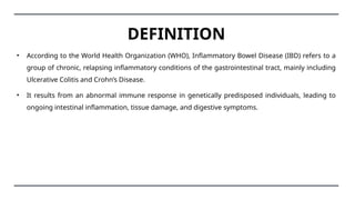 IBD Clinical Overview: Etiology, Symptoms, Diagnosis, and Management | PPTX