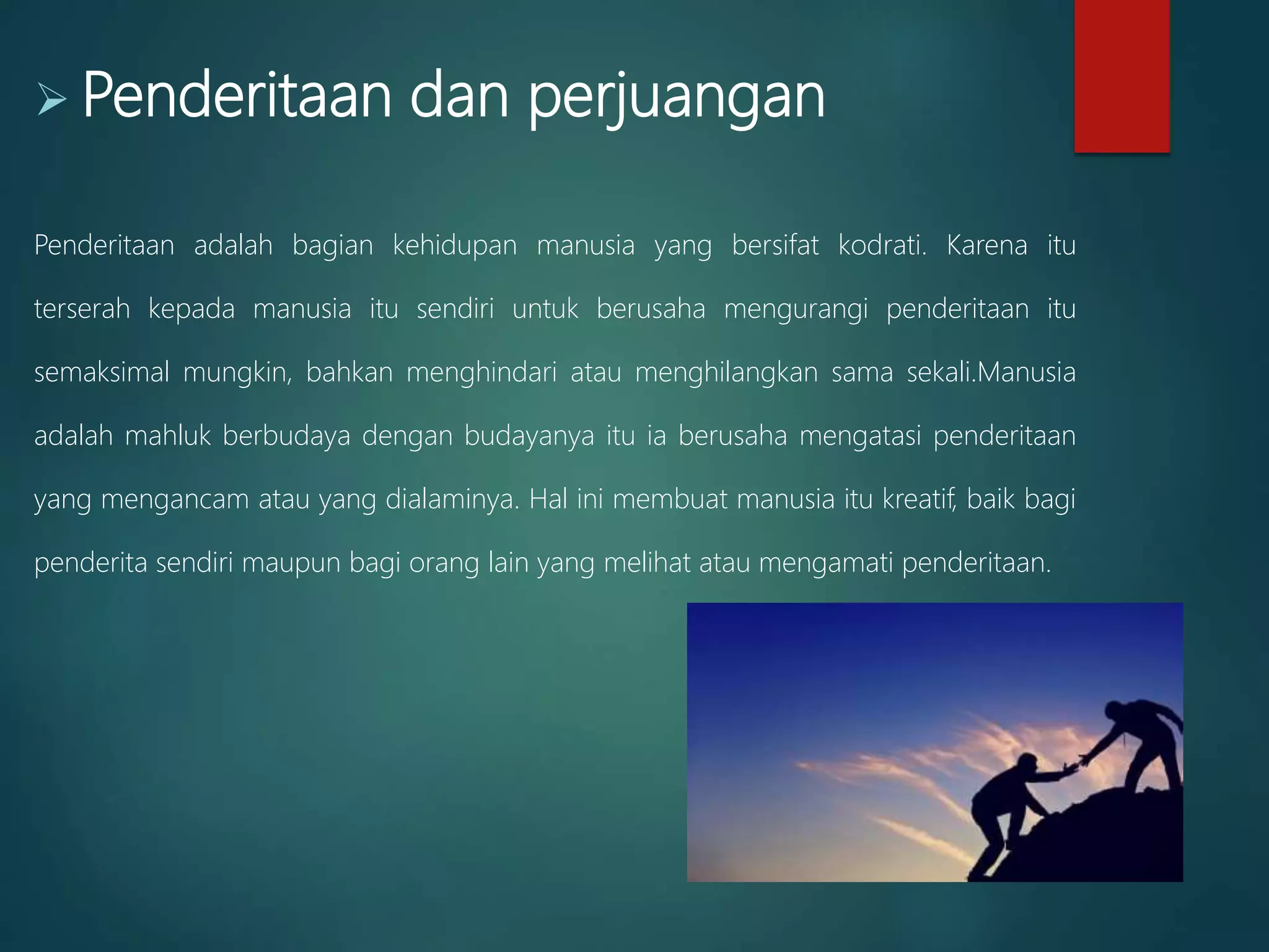 Ilmu Budaya dasar bab 6 "Manusia Dan penderitaan" | PPTX
