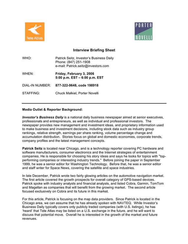 Media briefing backgrounder | PDF