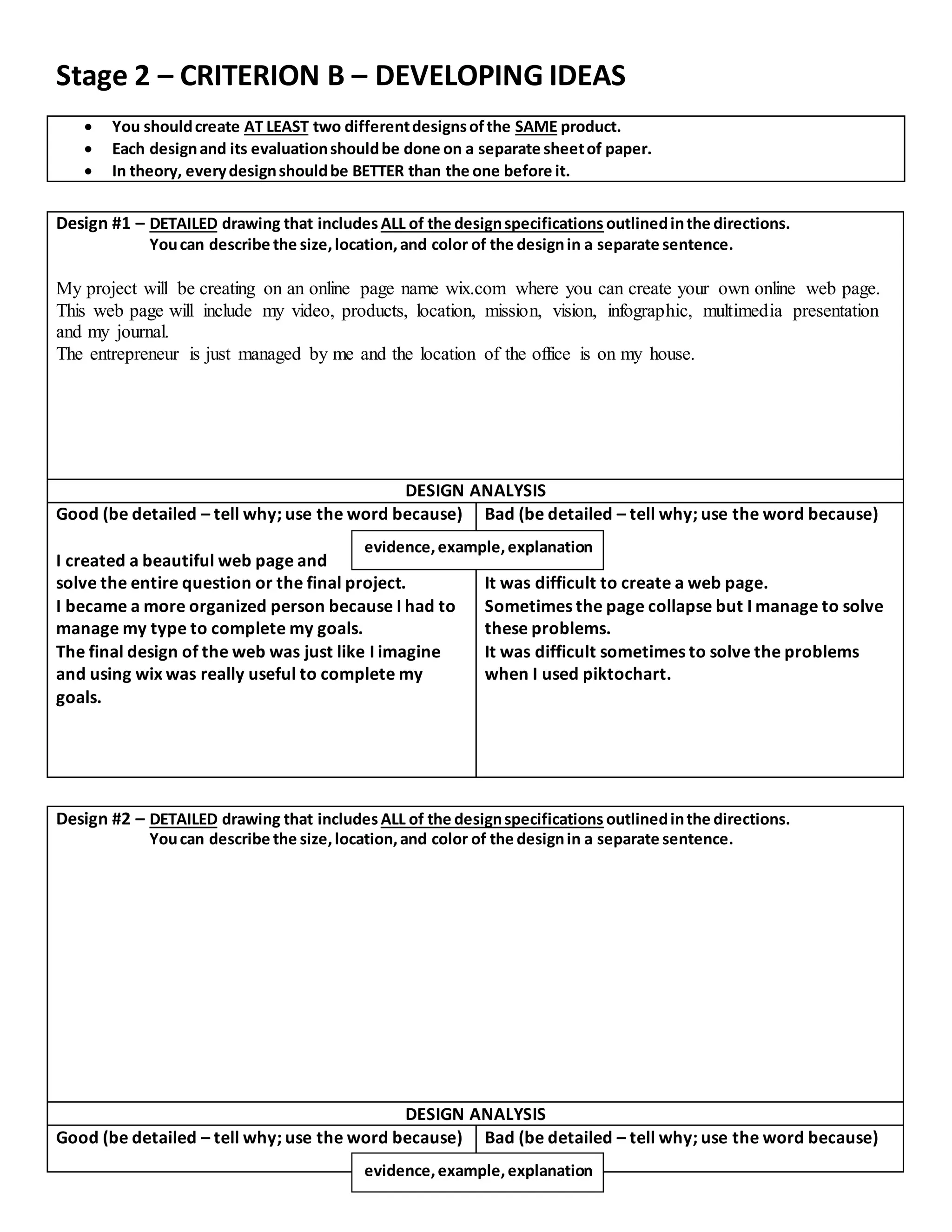 Ib design cycle journal outline | DOCX | Vegan Diets | Food & Drink
