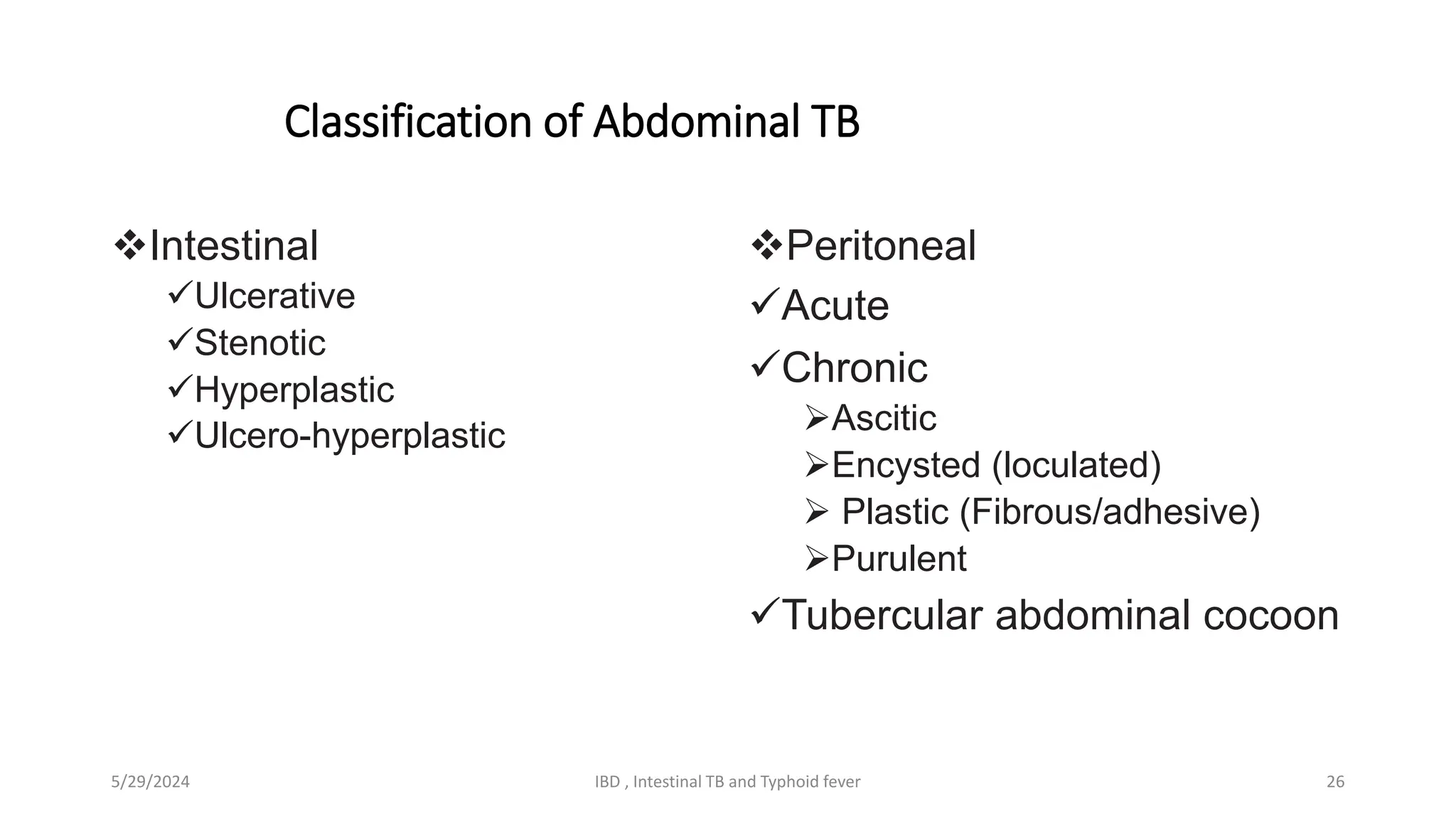 IBD, Intestinal TB and Typhoid fever.pptx