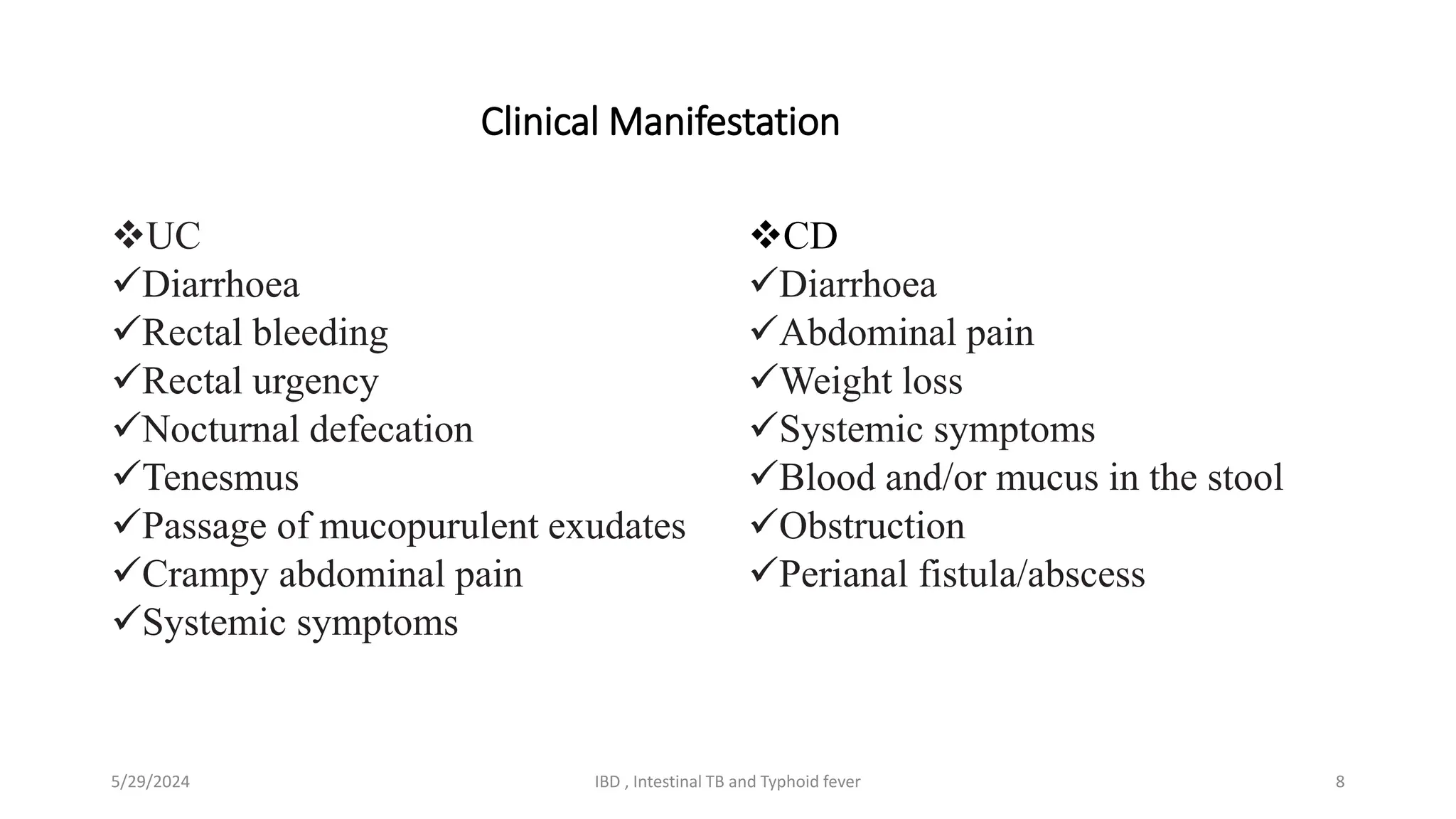IBD, Intestinal TB and Typhoid fever.pptx