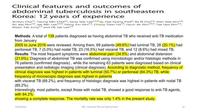 IBD, Intestinal TB and Typhoid fever.pptx
