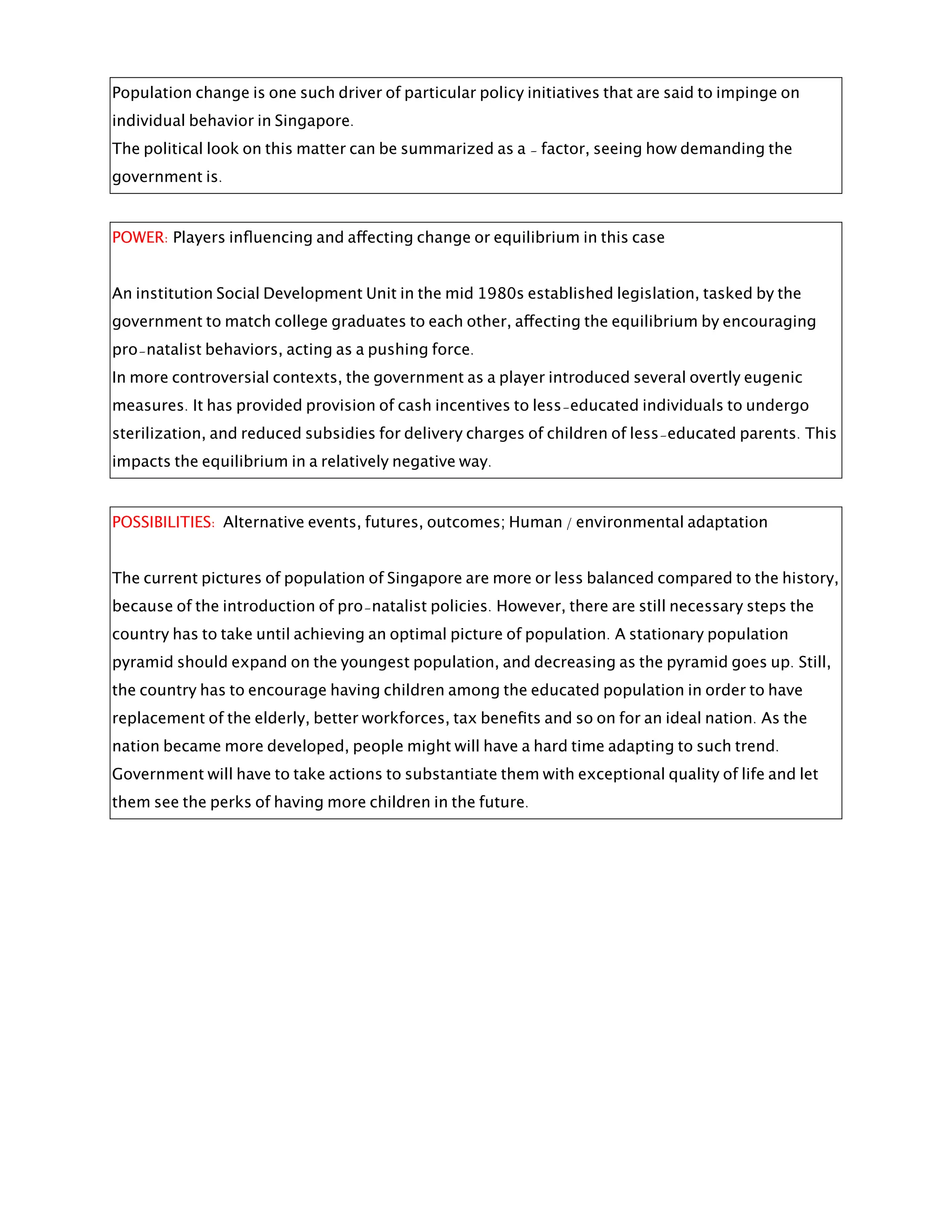 IB Diploma Geography Case Study Pro-Natal Policy Of Singapore | PDF