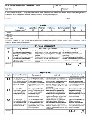 IBDP internal Investigation Coverpage with recommended Headings and ...