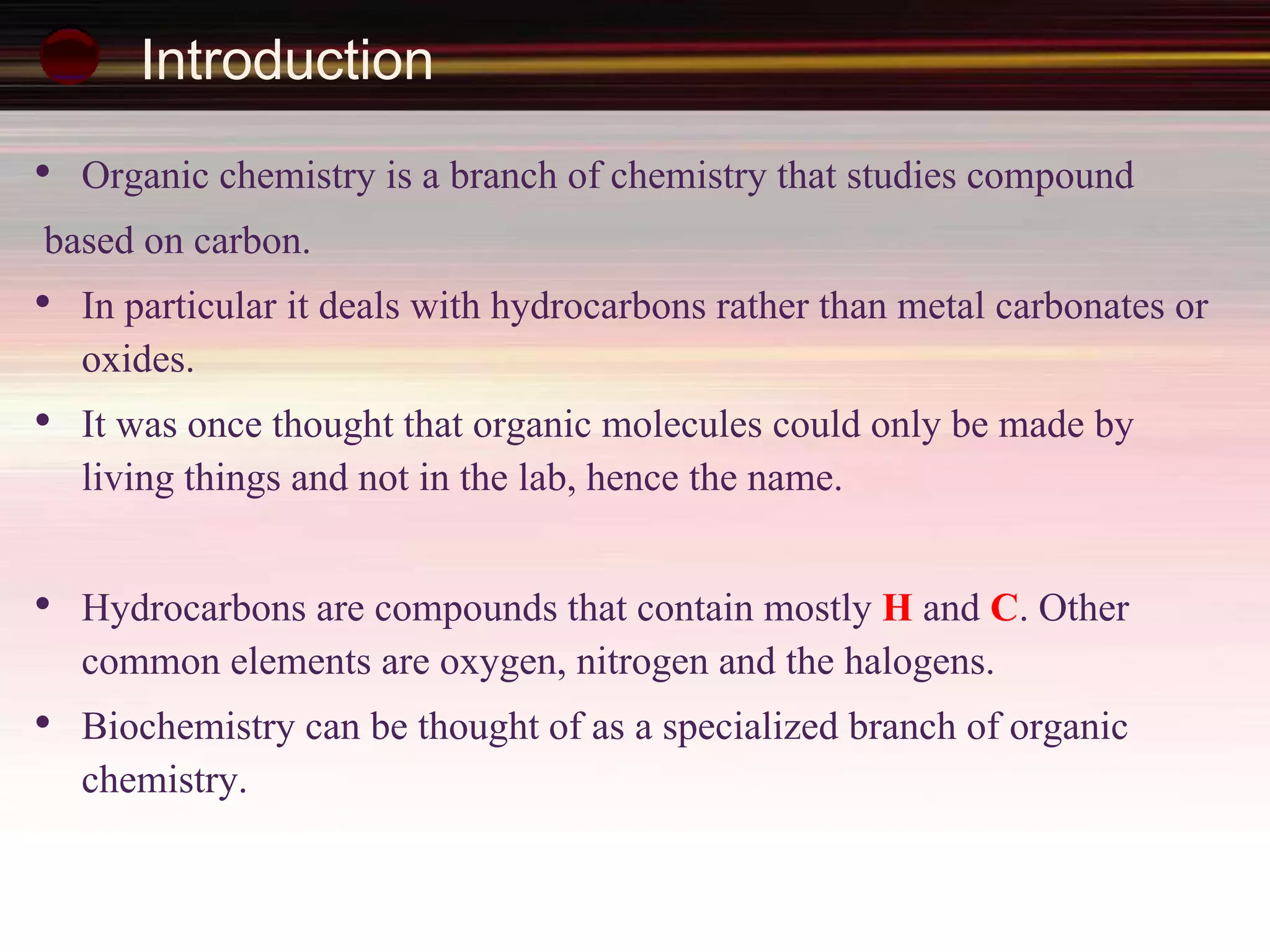 Ibdp organic introduction | PPTX