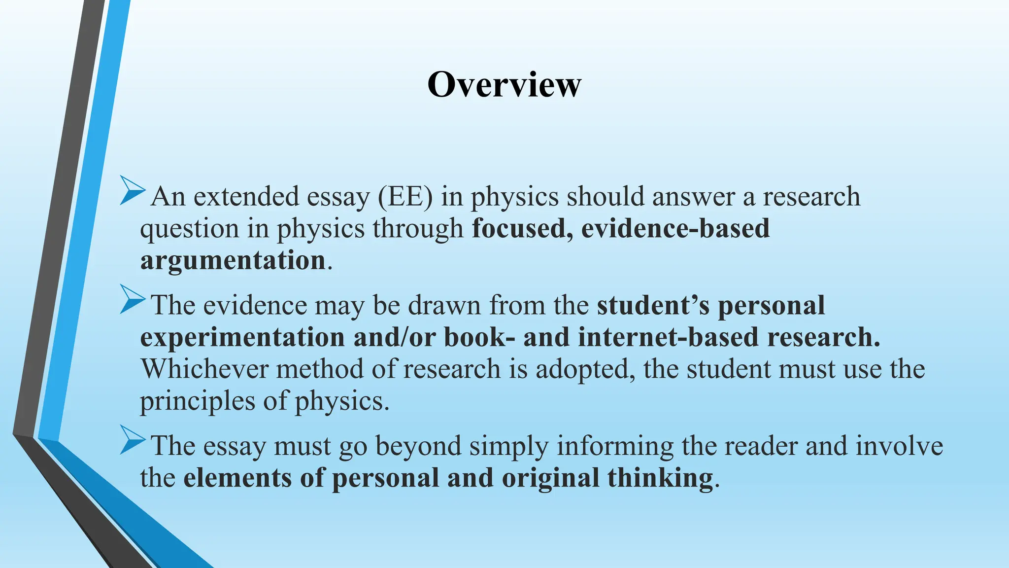 Ibdp physics exetended essay and army ppt.pptx