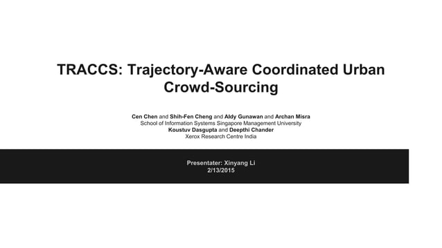 TRACCS presentation | PPT