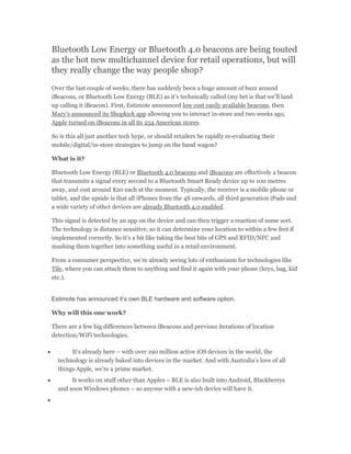 Ibeacons | PDF | Smartphones | Consumer Electronics