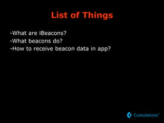 Understanding of iBeacons for BLE Projects | PPTX | Computing | Technology & Computing