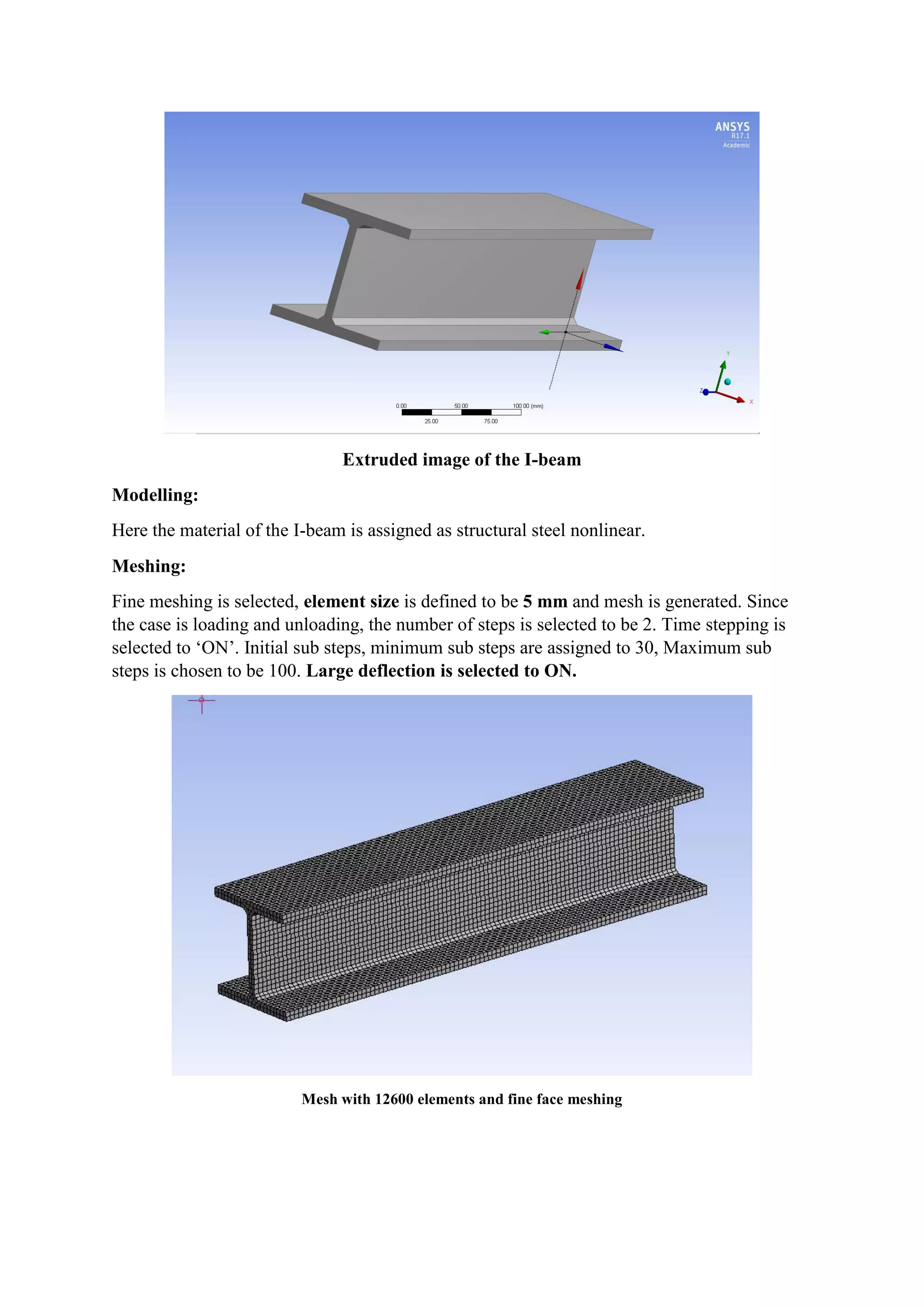 ANALYSIS OF AN I BEAM SUBJECTED TO UNIFORM VARYING LOAD | PDF