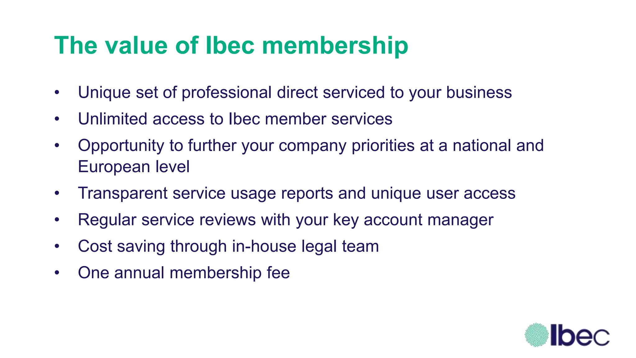 Joining Ibec - membership benefits | PPTX