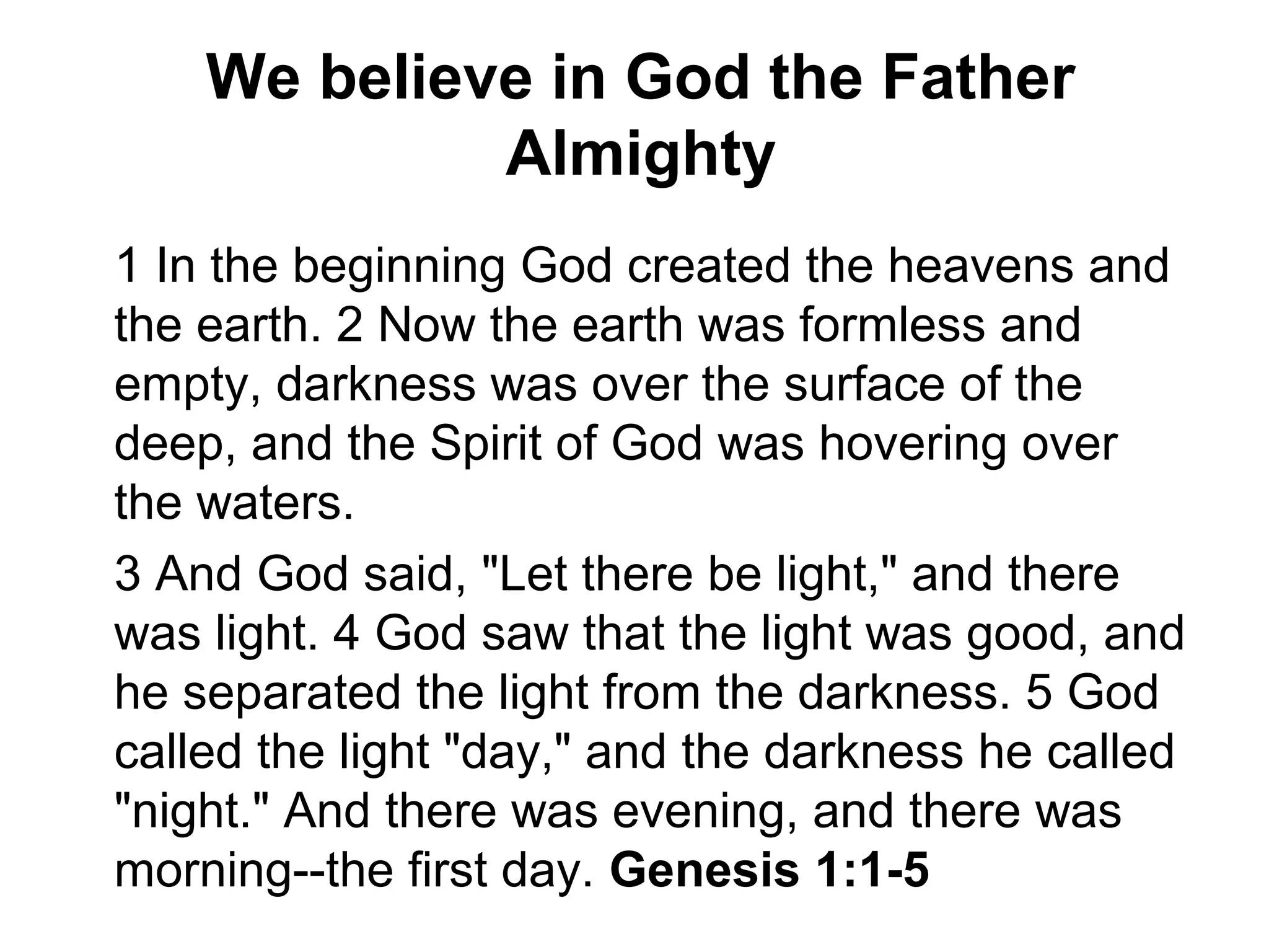 I believe in God the Father | PPT