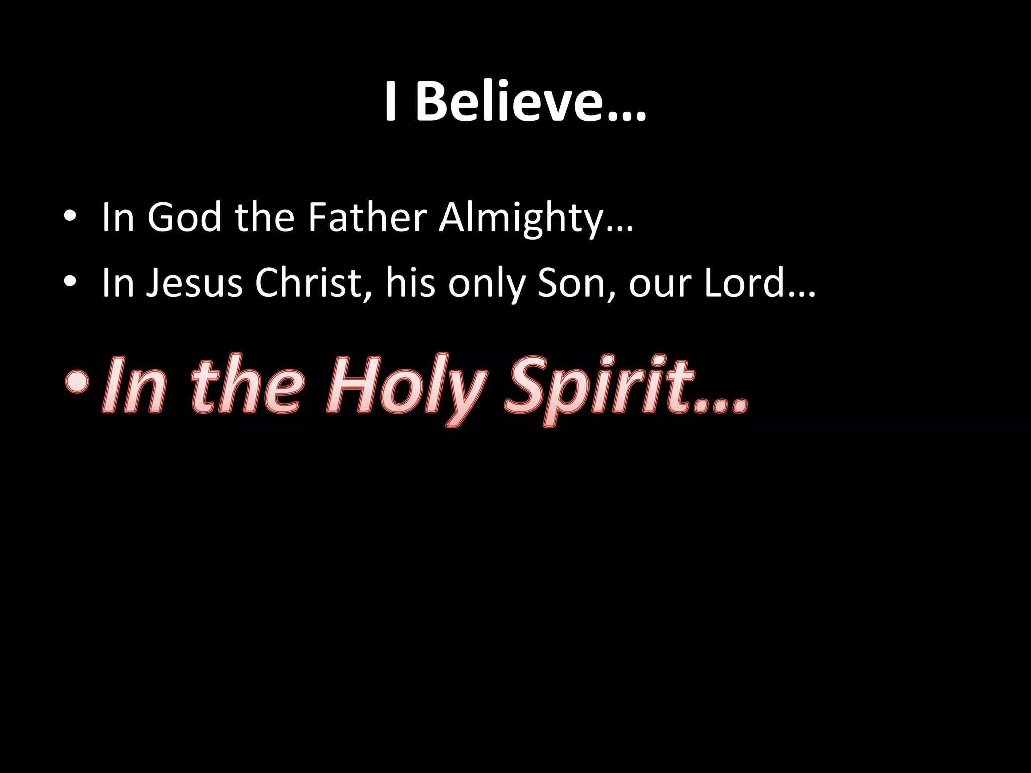 I Believe In The Holy spirit message slides | PPT