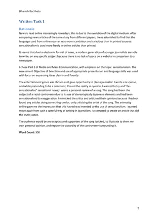 IB English HL Written Task 1 Online Article | PDF