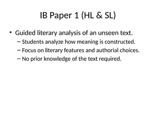 Comprehensive Guide to IB English Literature Fiction Analysis and Paper ...