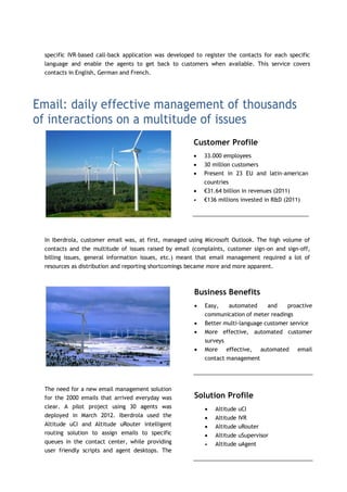 Smart multichannel customer interaction management at Iberdrola, one of ...