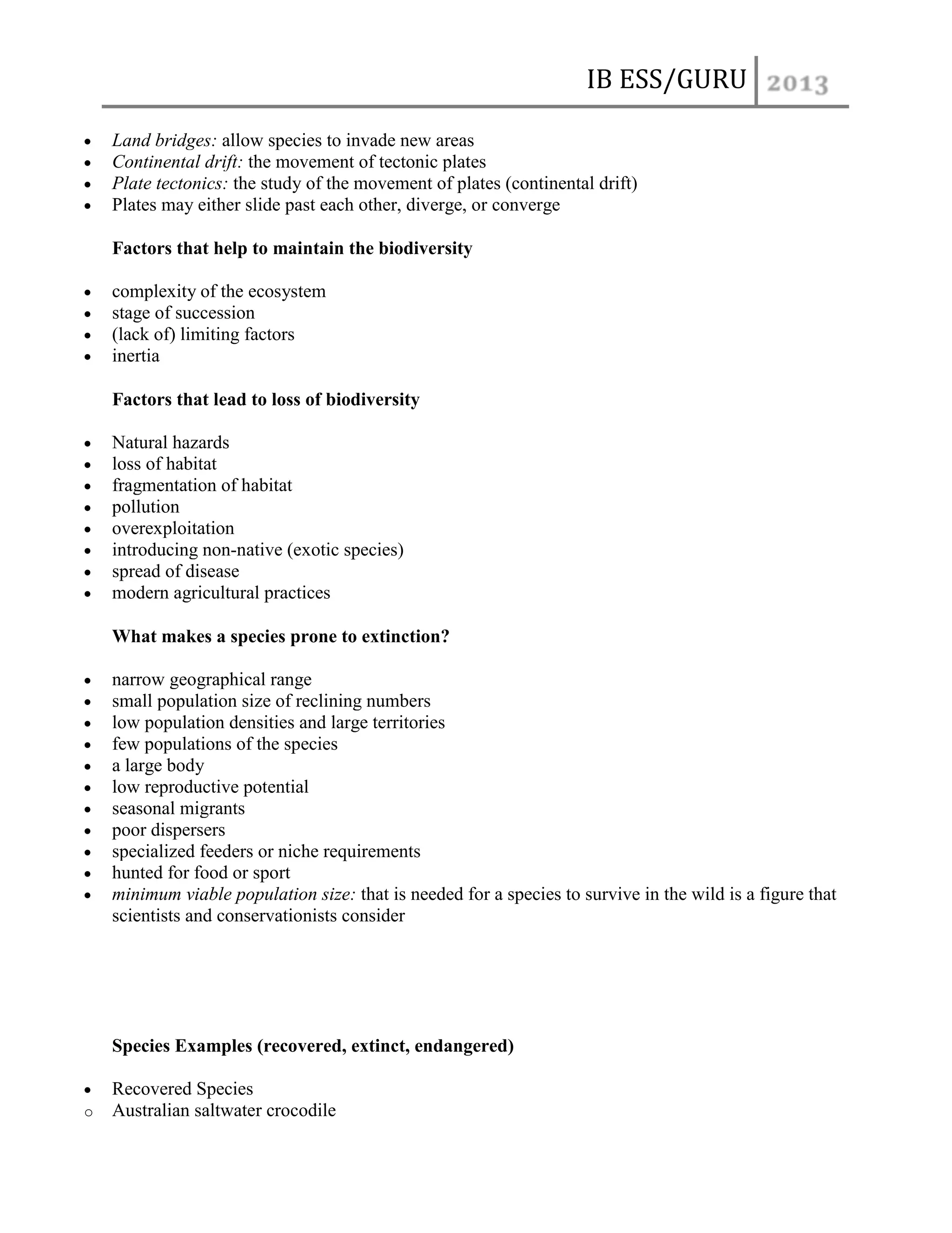 Ib ess exam notes | PDF