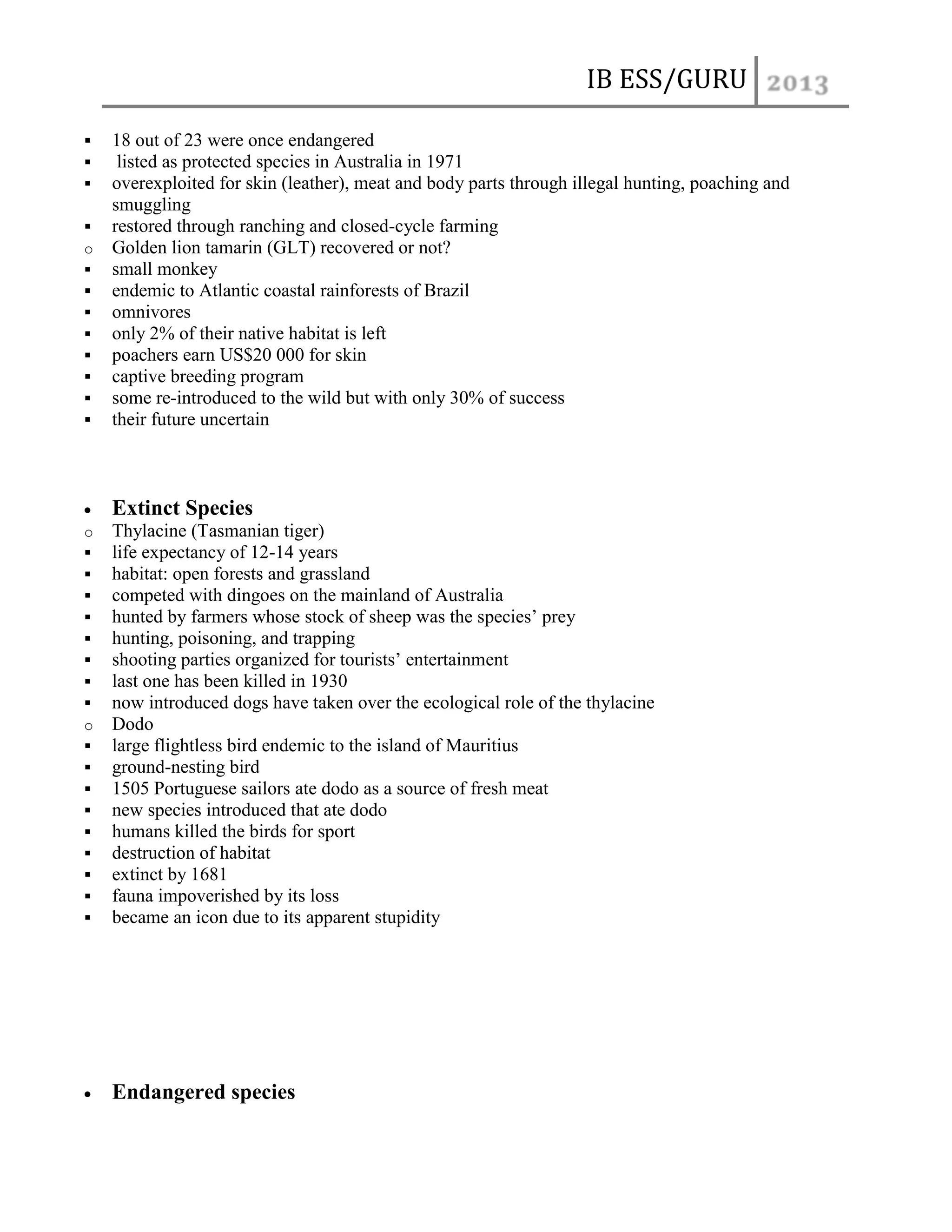 Ib ess exam notes | PDF