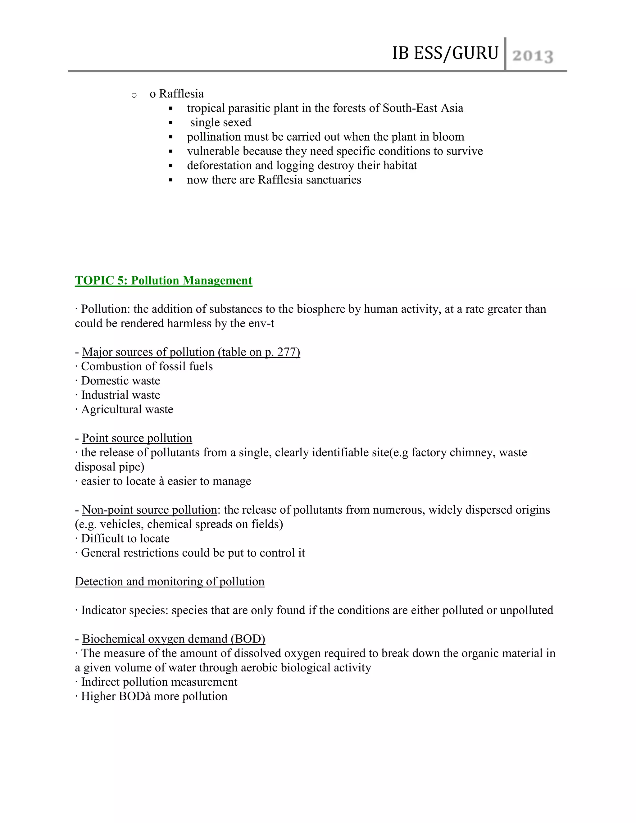 Ib ess exam notes | PDF