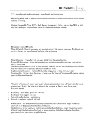 Ib ess exam notes | PDF