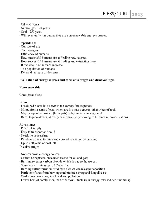 Ib ess exam notes | PDF