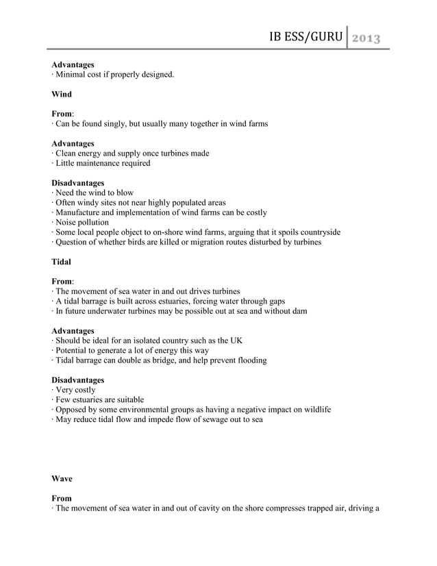 Ib ess exam notes | PDF