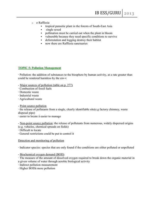 Ib ess exam notes | PDF