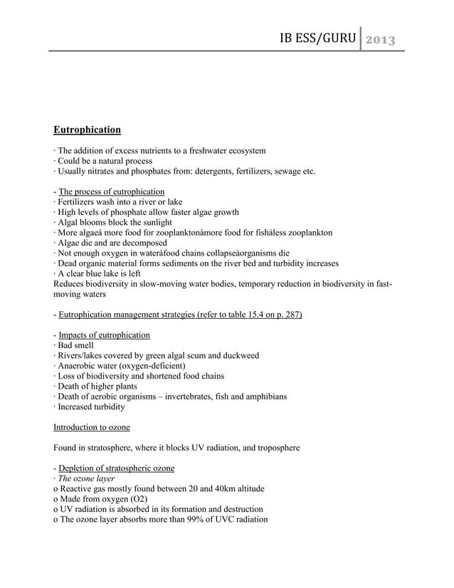 Ib ess exam notes | PDF