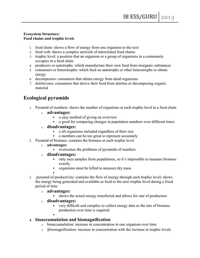 Ib ess exam notes | PDF